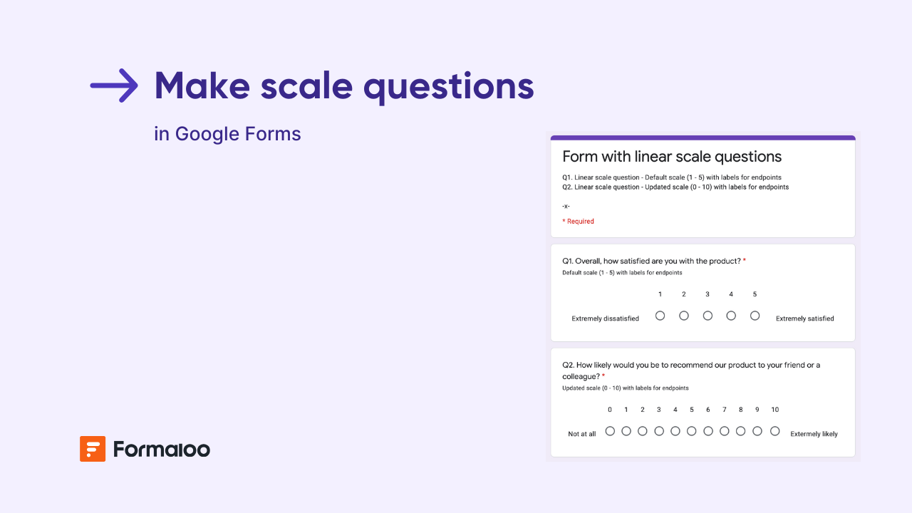 How to make scale questions in Google Forms - Formaloo